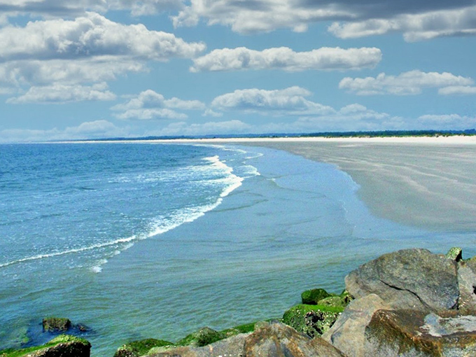 Nature's watercolor palette on full display. The Atlantic stretches to meet the horizon in fifty shades of breathtaking blue.
