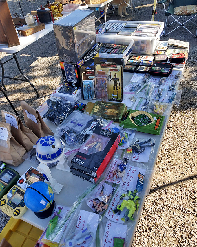 Star Wars meets baseball cards! For collectors, this table is like finding the Millennium Falcon of memorabilia&mdash;complete with R2-D2 bubble head.