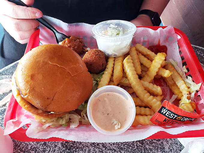 The crab cake melt: when Maryland meets Florida and decides to get married on toasted bread.