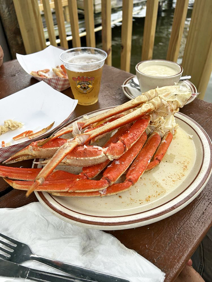 Snow crab legs so impressive they deserve their own zip code. The perfect excuse to wear the plastic bib without shame.