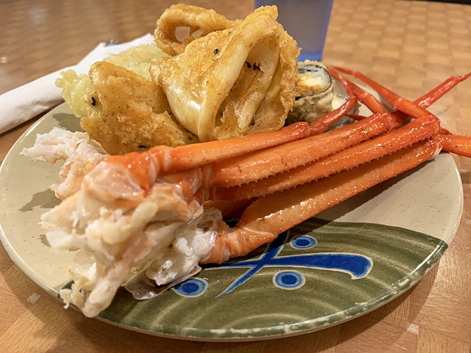 Crab legs and tempura: the ocean and fryer unite in a partnership more satisfying than peanut butter and jelly could ever dream of being.