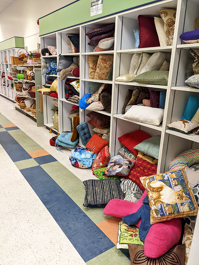 Cushions and pillows stack like comfort clouds, waiting to transform any couch into a cozy sanctuary.