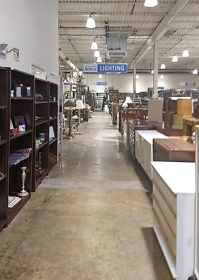 Follow the blue signs to department heaven. The lighting section alone could illuminate the path to home decorating enlightenment.