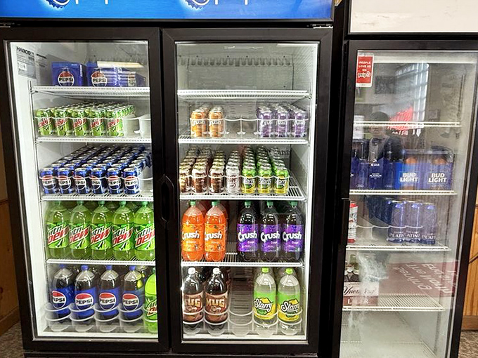 The beverage cooler stands ready to complement your pizza experience. Because great pizza deserves a properly chilled companion.