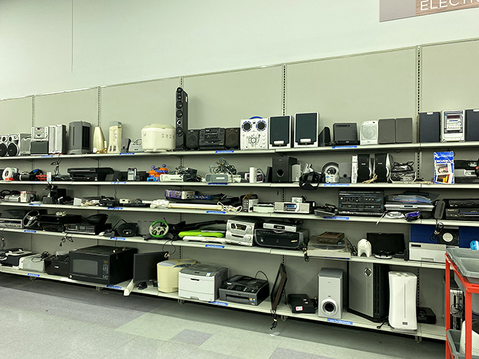The electronics graveyard: where yesterday's cutting-edge technology finds new purpose. That vintage stereo system? It's not obsolete&mdash;it's retro-chic!