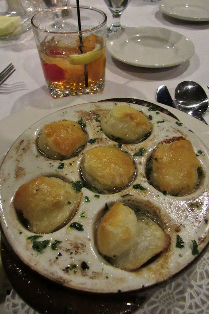 Escargot that would make a Frenchman homesick, swimming in butter and herbs that transform these garden visitors into gourmet delights.