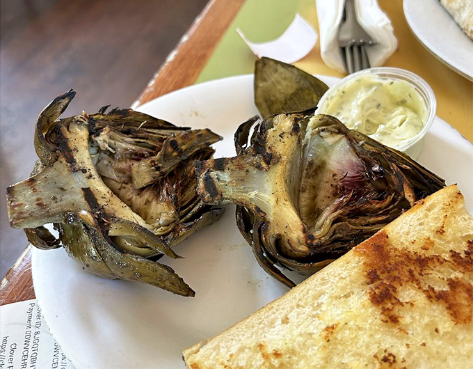 Artichokes&mdash;Castroville's claim to fame&mdash;transformed by fire and served with a simplicity that lets their earthy character shine.