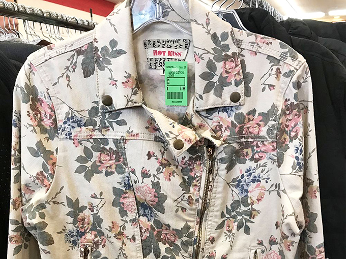 That floral jacket whispers "garden party" but screams "I have excellent taste and saved money."