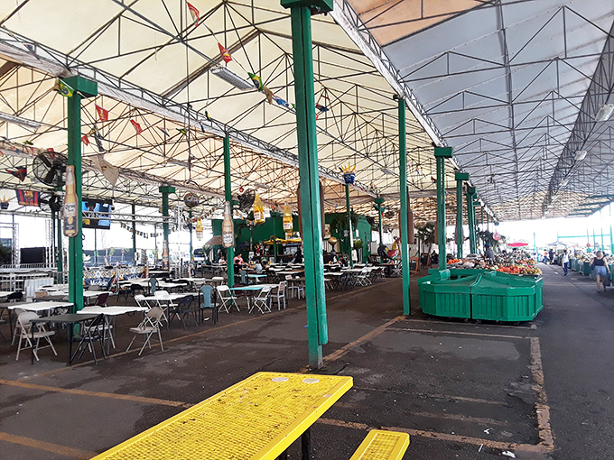 The United Nations of dining options. This sprawling food court offers a culinary world tour without the hassle of passport control.