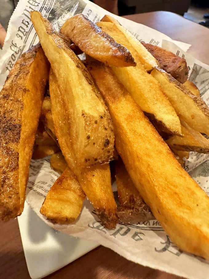 The kind of french fries that make you forget your manners as you reach across the table saying, "I'll just have one more" for the fifth time.