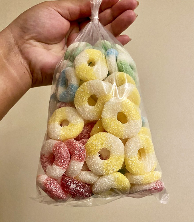 Sugar-dusted gummy rings packed with more flavor than your average wedding vow.