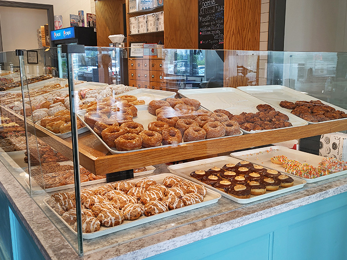 The coffee station isn't merely functional&mdash;it's a temple to the sacred ritual of pairing the perfect brew with your donut of choice.