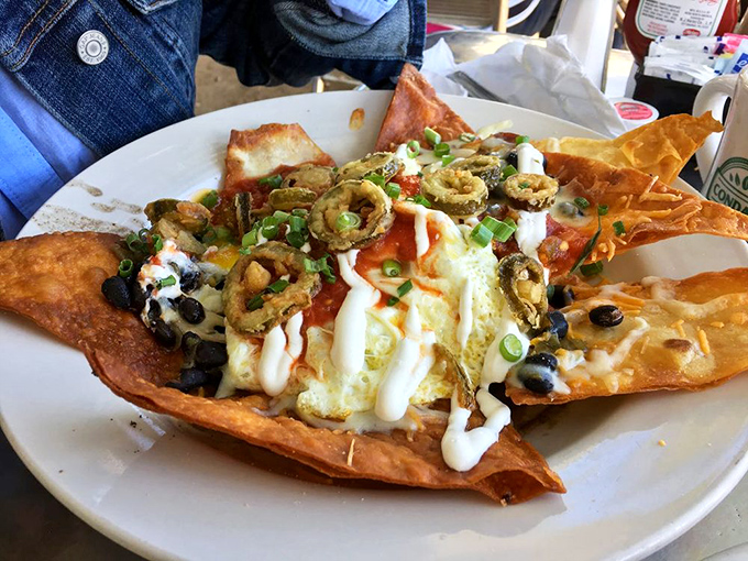 When breakfast goes on vacation to Mexico and comes back with souvenirs. Those crispy tortilla chips and jalapeños mean business.