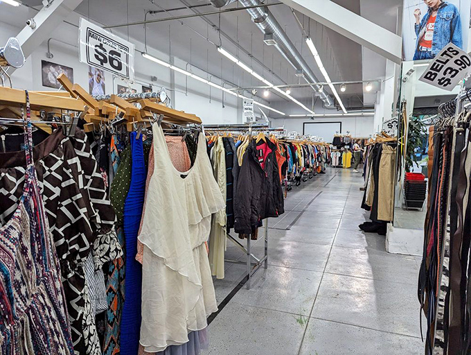 White walls and bright lights create the perfect gallery for previously-loved fashion, where every item tells a story.