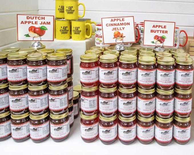 The jam lineup at Grandpa's is like the Avengers of fruit preserves—each jar a superhero ready to rescue your boring breakfast from mediocrity.