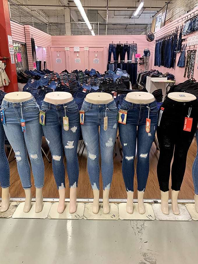 Denim paradise awaits the fashion-conscious shopper, with enough styles to outfit everyone from hipsters to soccer moms.