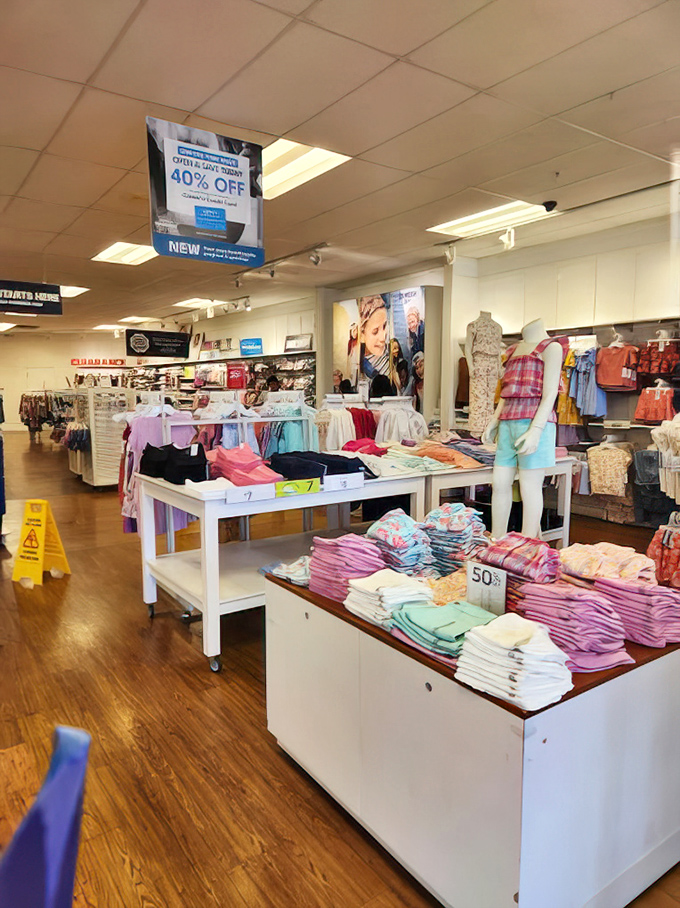 Children's clothing with prices that acknowledge kids grow faster than your retirement fund. The 50% off signs are a parent's best friend.