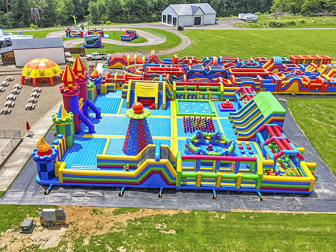 The world's most colorful obstacle course – like American Ninja Warrior meets a rainbow explosion, with significantly more giggling.