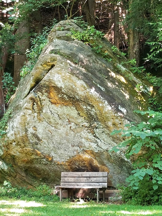 Ancient stones wear their moss coats like distinguished gentlemen showing off their finest tweeds.