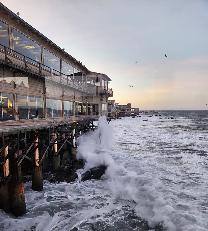 When waves crash beneath your table, you're either having dinner at Fish Hopper or something has gone terribly wrong with your reservation.