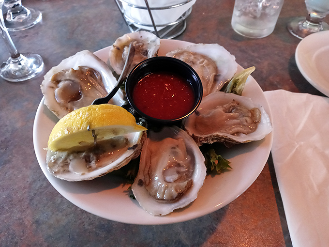 These oysters aren't just served &ndash; they're presented like the briny jewels they are, with cocktail sauce standing by for those who insist.
