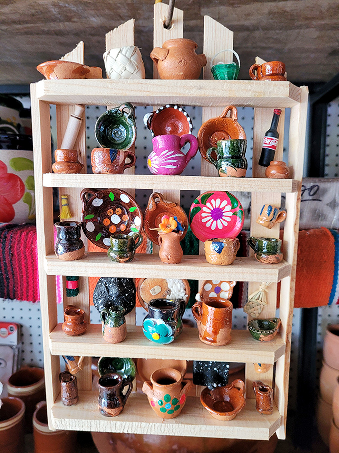 Handcrafted pottery lines the stalls, each piece telling the silent story of its creator's hands shaping clay into functional art.