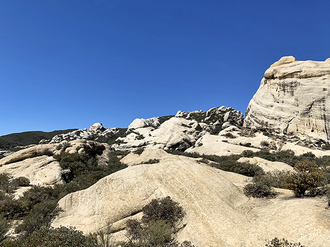 Like a moonscape dropped into Southern California, these smooth white formations seem to defy gravity and logic, creating a playground for photographers and geology buffs.