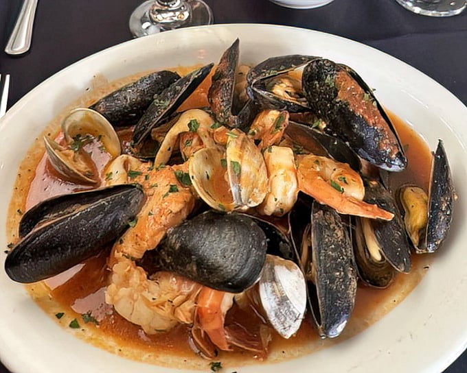 A seafood cioppino so generous with shellfish, you'll need a treasure map to navigate through this delicious bounty.