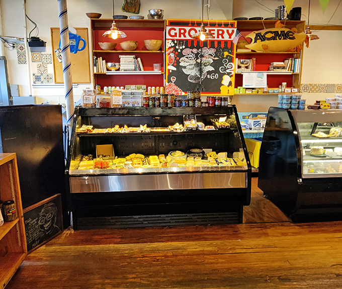 The cheese and grocery section proves Katzinger's isn't just a one-sandwich wonder&mdash;it's a full-fledged food emporium for the culinarily curious.