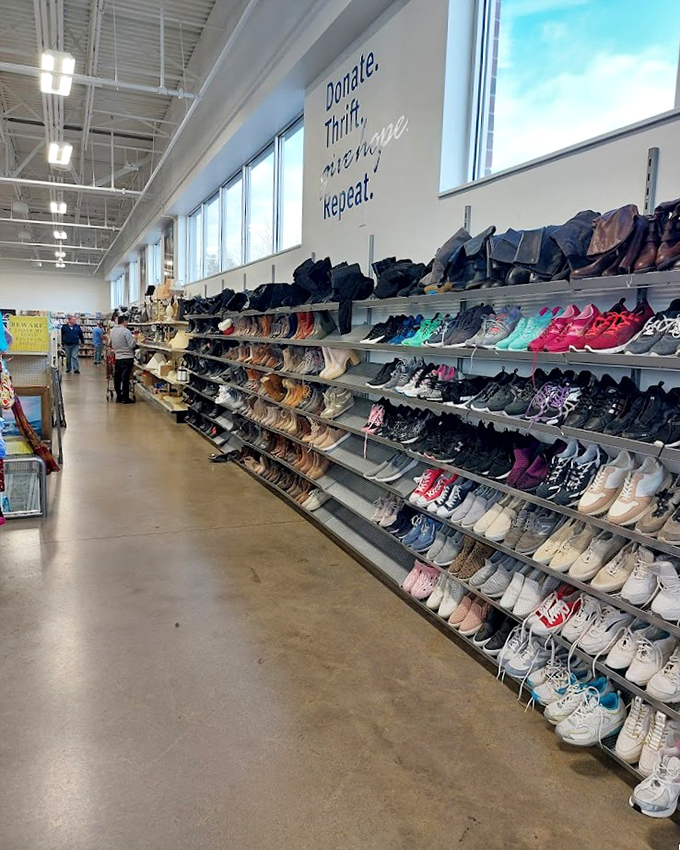 The shoe section rivals Imelda Marcos's closet, with footwear for every occasion from boardroom meetings to backyard barbecues.