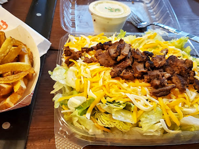 This steak salad laughs in the face of boring lettuce bowls, piled high with enough protein to satisfy.