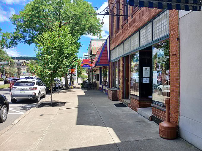Wellsboro's sidewalks invite the kind of leisurely strolling that reminds you walking wasn't always just the thing you do between your car and destination.