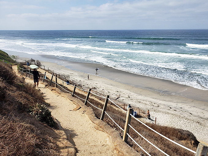 The unofficial Beacon's dress code: sandy feet, sun-kissed shoulders, and the knowing smile of someone who's found California's best-kept secret.