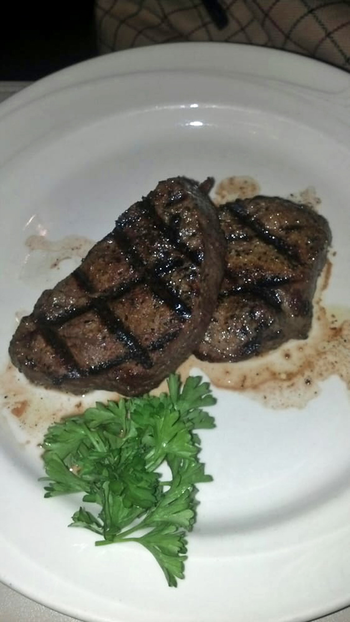 Tenderloin medallions so tender they practically dissolve on your tongue like butter does on toast.