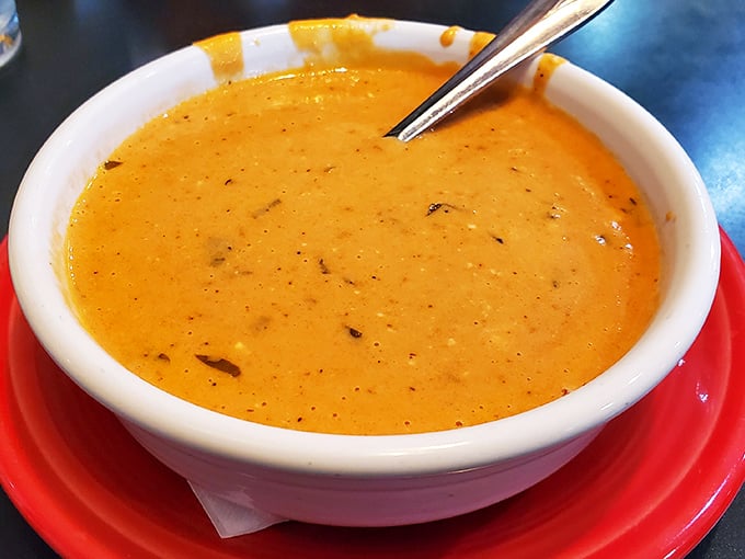 A bowl of tomato basil soup that could make Campbell's weep with envy. The perfect companion on Ohio's chillier days.