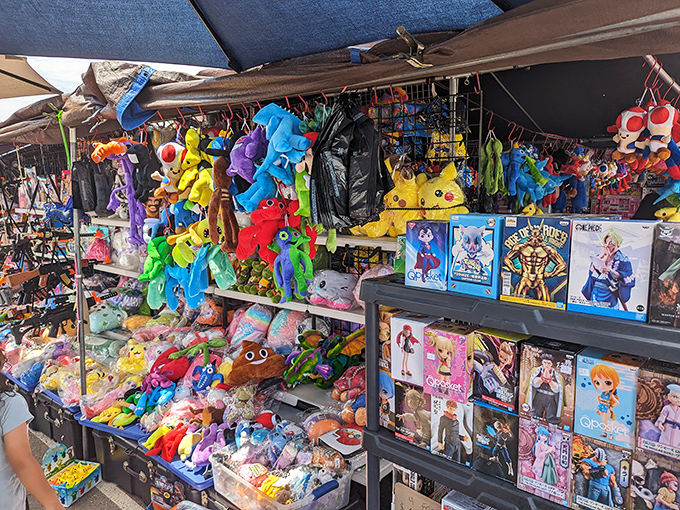 A plush toy paradise where cartoon characters wait for their forever homes. Your inner child is already reaching for your wallet.