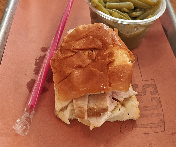 Turkey that defies the "dry poultry" stereotype. This sandwich proves Thanksgiving's star can shine year-round when treated with proper respect.
