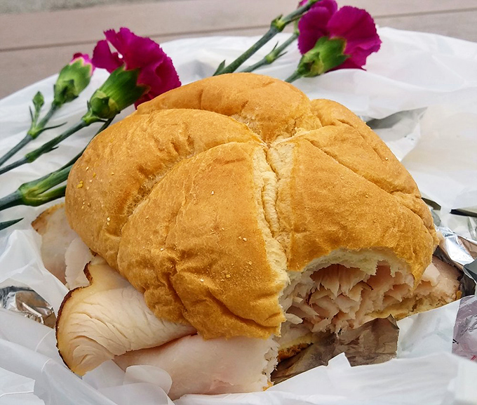 Turkey that defies the "dry poultry" stereotype. This sandwich proves that with enough smoke and skill, even the humble turkey soars.