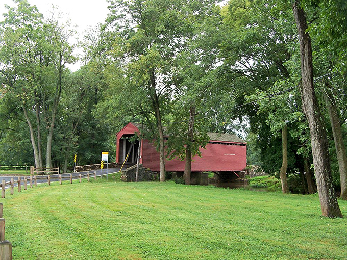 A perfect summer day's companion, this verdant setting makes the bridge look like it sprouted naturally from Maryland's fertile soil.