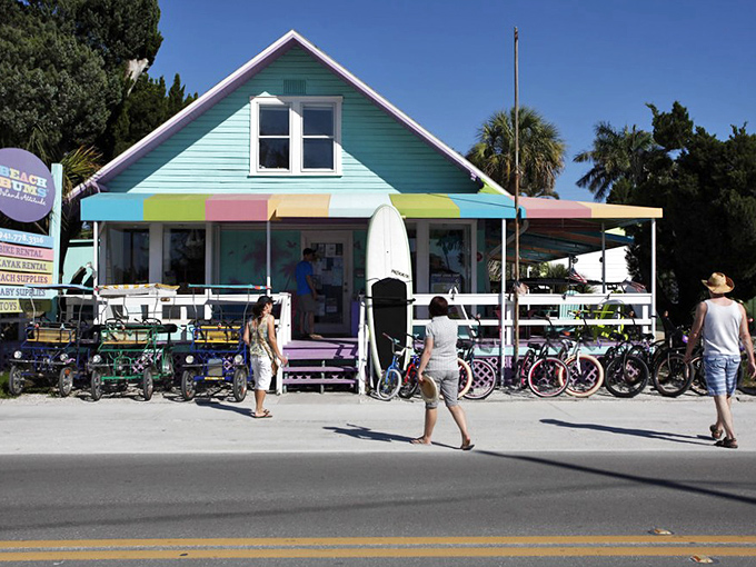 Colorful beach cottages are the heart of Anna Maria Island's old Florida charm.
