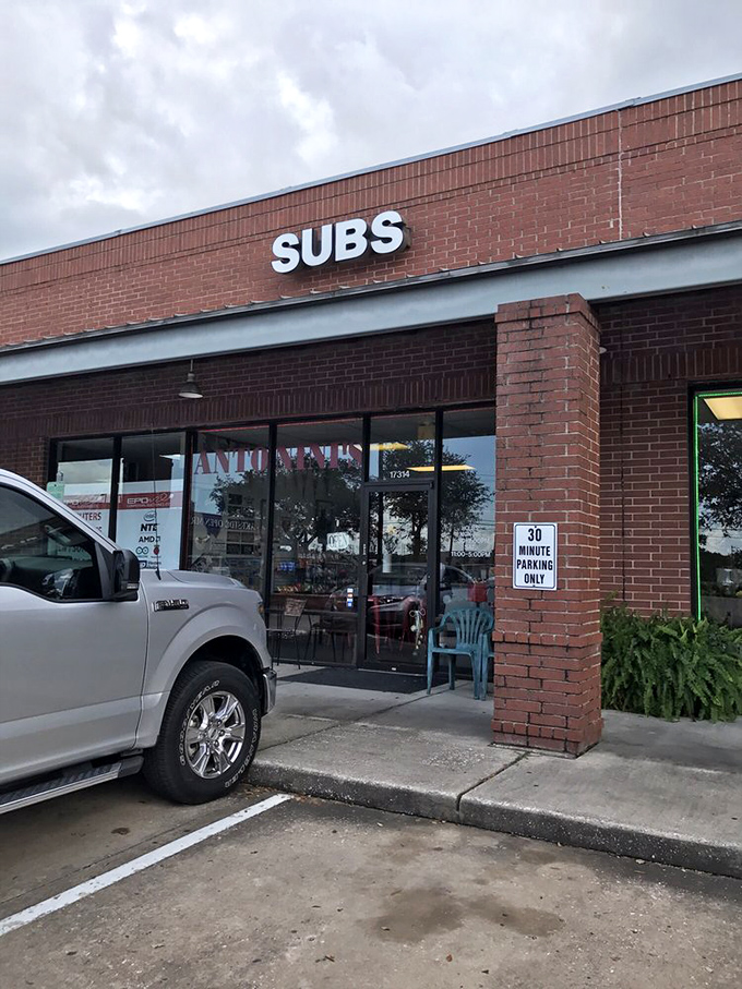 Just a simple "SUBS" sign above a brick storefront—Antonini's lets its legendary cheesesteaks do all the talking.