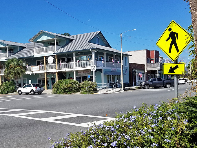 Apalachicola's oyster-rich waters shimmer beneath a perfect blue sky, promising the Gulf's freshest treasures below.