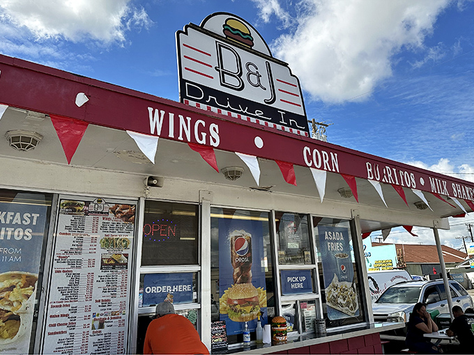 Red, white, and delicious - those festive pennants flutter like flags of flavor victory overhead.