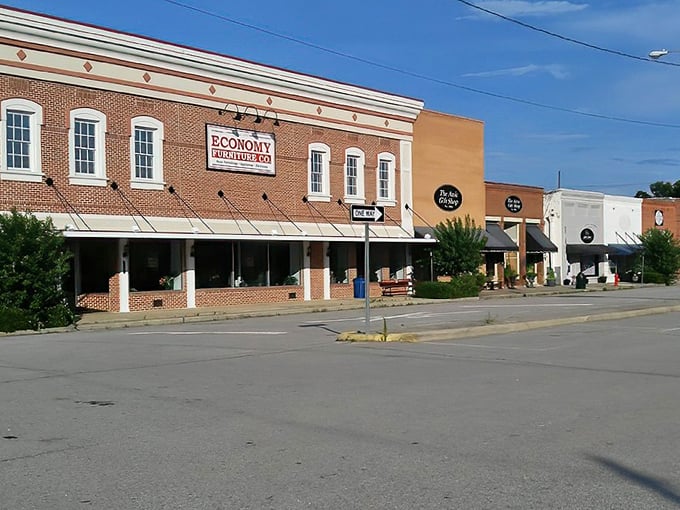 Historic storefronts line up like old friends, each with its own personality but sharing the same welcoming spirit.