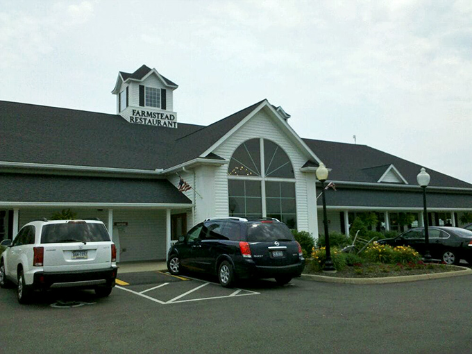 Berlin Farmstead's white farmhouse exterior promises the kind of meals that make you loosen your belt happily.