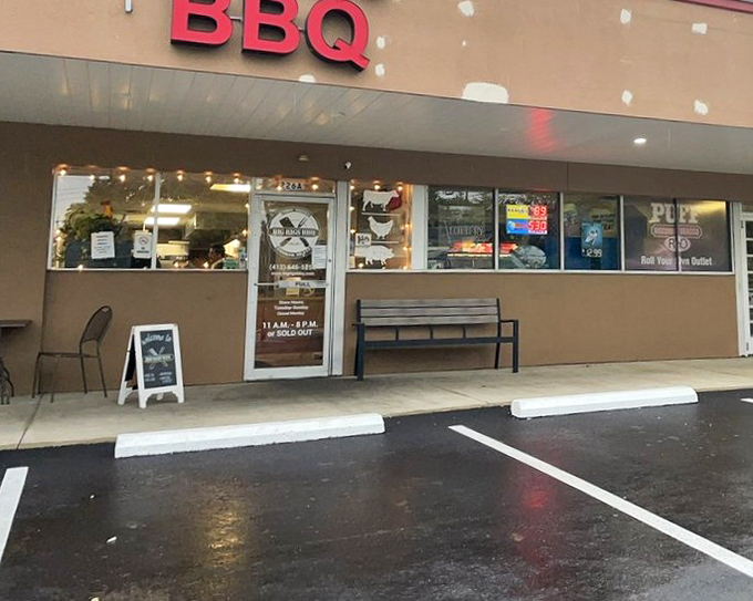 No frills necessary when what's happening inside that smoker speaks volumes louder than any fancy decor.