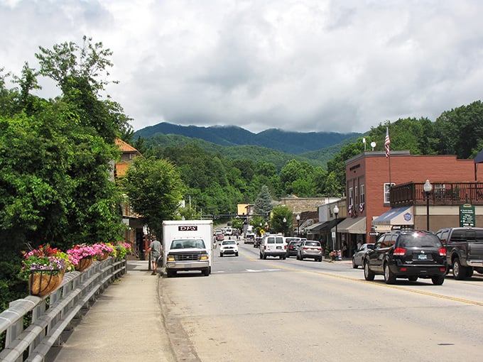 The view down Bryson City's main street promises adventures &ndash; whether by rail, river, or the winding mountain roads beyond.