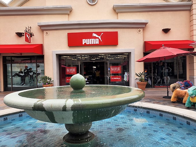 Puma's bright red storefront at Carlsbad Premium Outlets stands out like a beacon of sporty style. Those aren't just sneakers &ndash; they're steals!