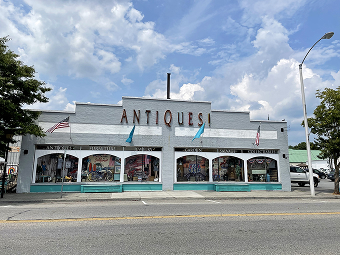 Charlotte's Web Antique Mall's classic white building houses a storybook of American artifacts and vintage treasures.
