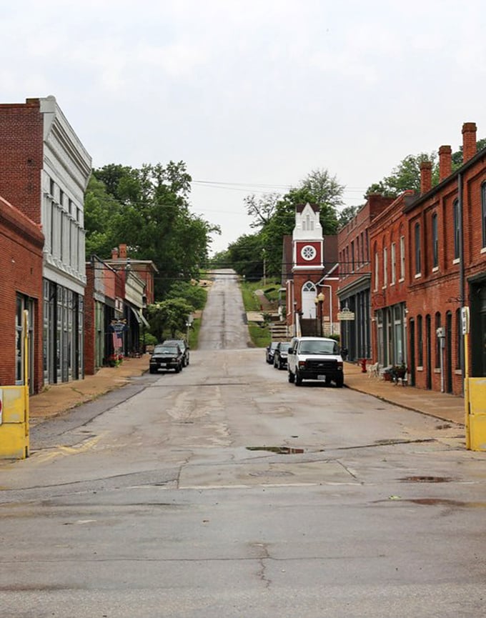 Clarksville's riverside buildings have weathered storms and floods, standing strong like the Mississippi River town characters who built them.